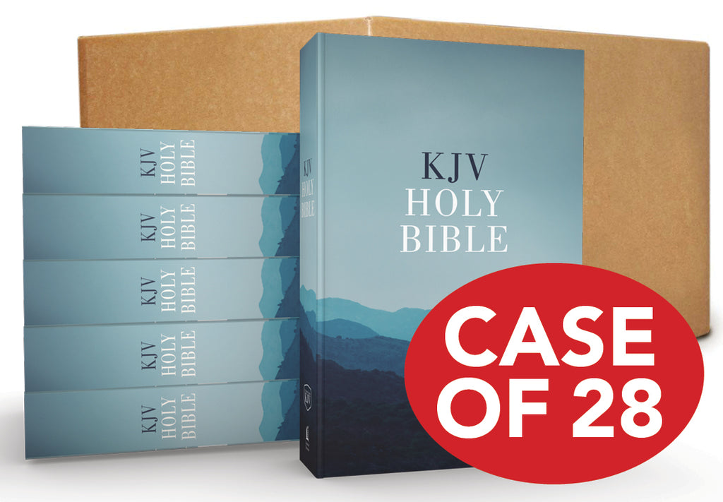 KJV, Value Outreach Bible, Paperback, Case of 28 Bundle (Blue Scenic ...